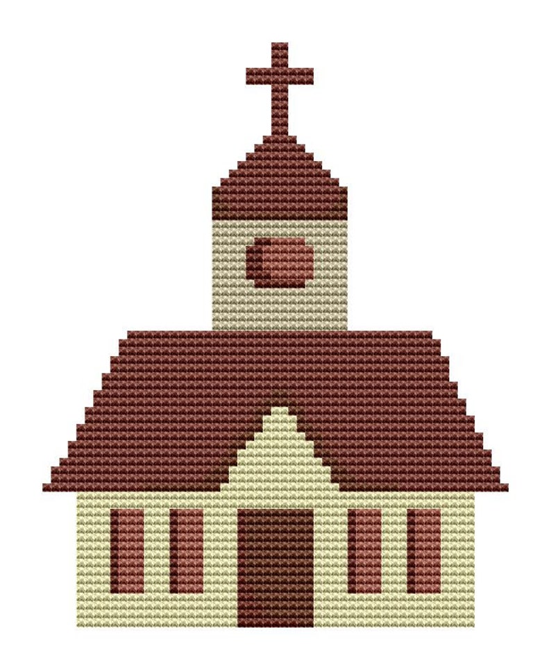 Cross Stitch Pattern Church 6 Instant Download PDF - Etsy