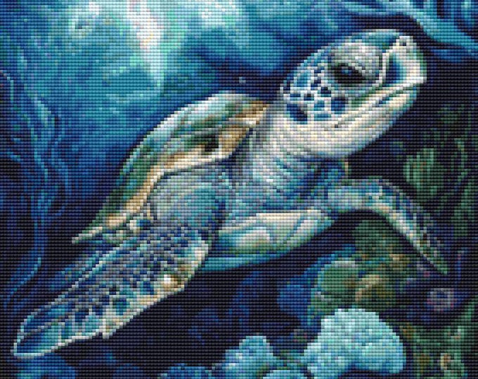 Sea Turtle 1 Cross Stitch Pattern PDF Download | Ocean Design | Marine ...