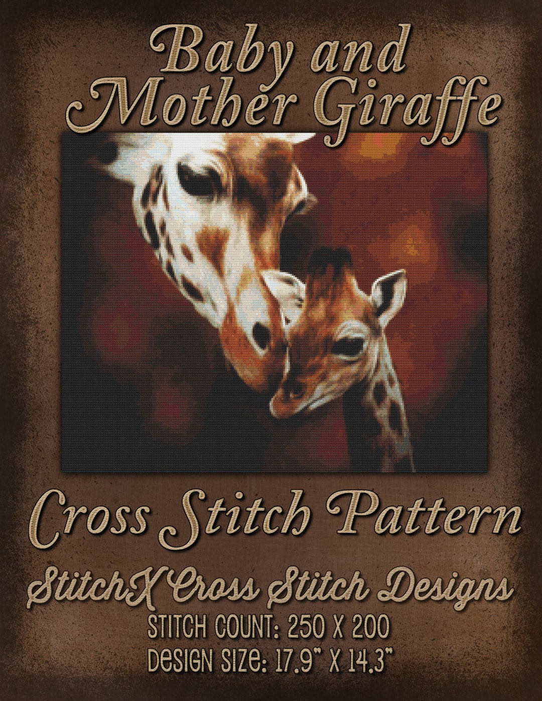 Baby Mother Giraffe Cross Stitch Pattern Instant Download Pdf Design - Etsy