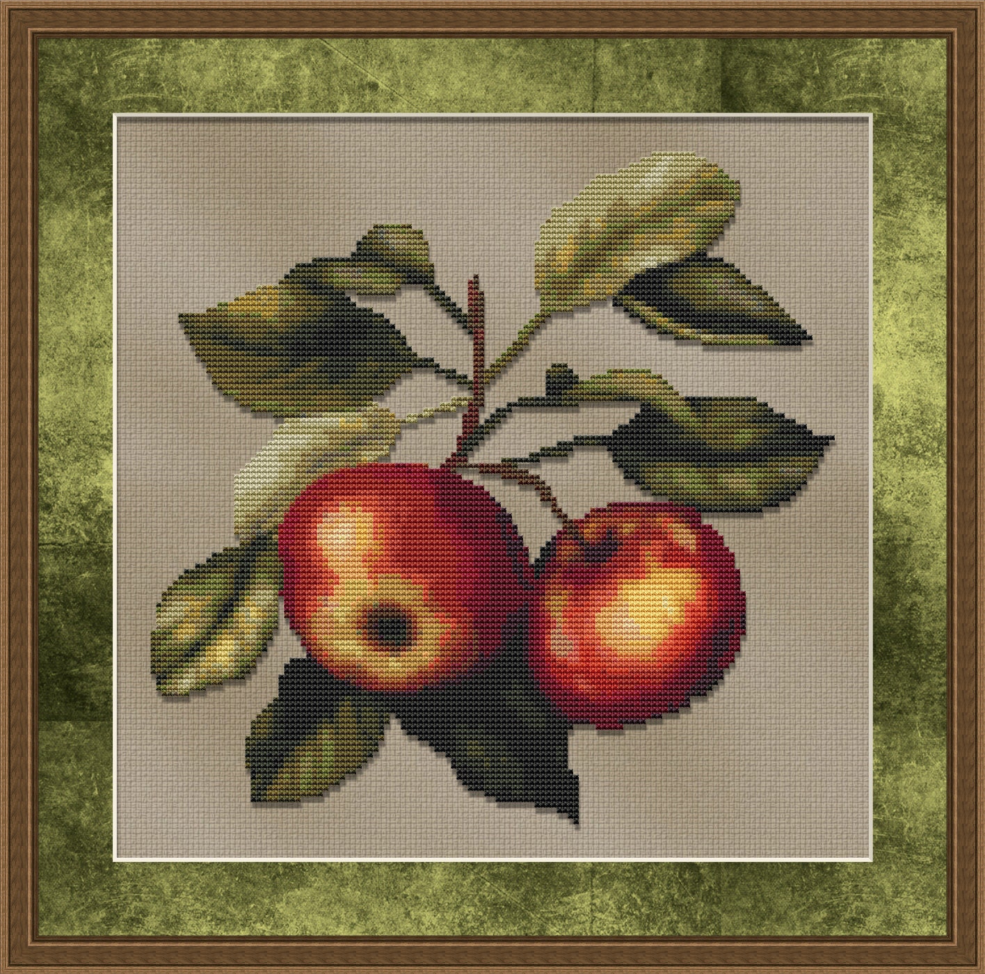 Cross Stitch Pattern Delicious Apples Cross Stitch Design / - Etsy
