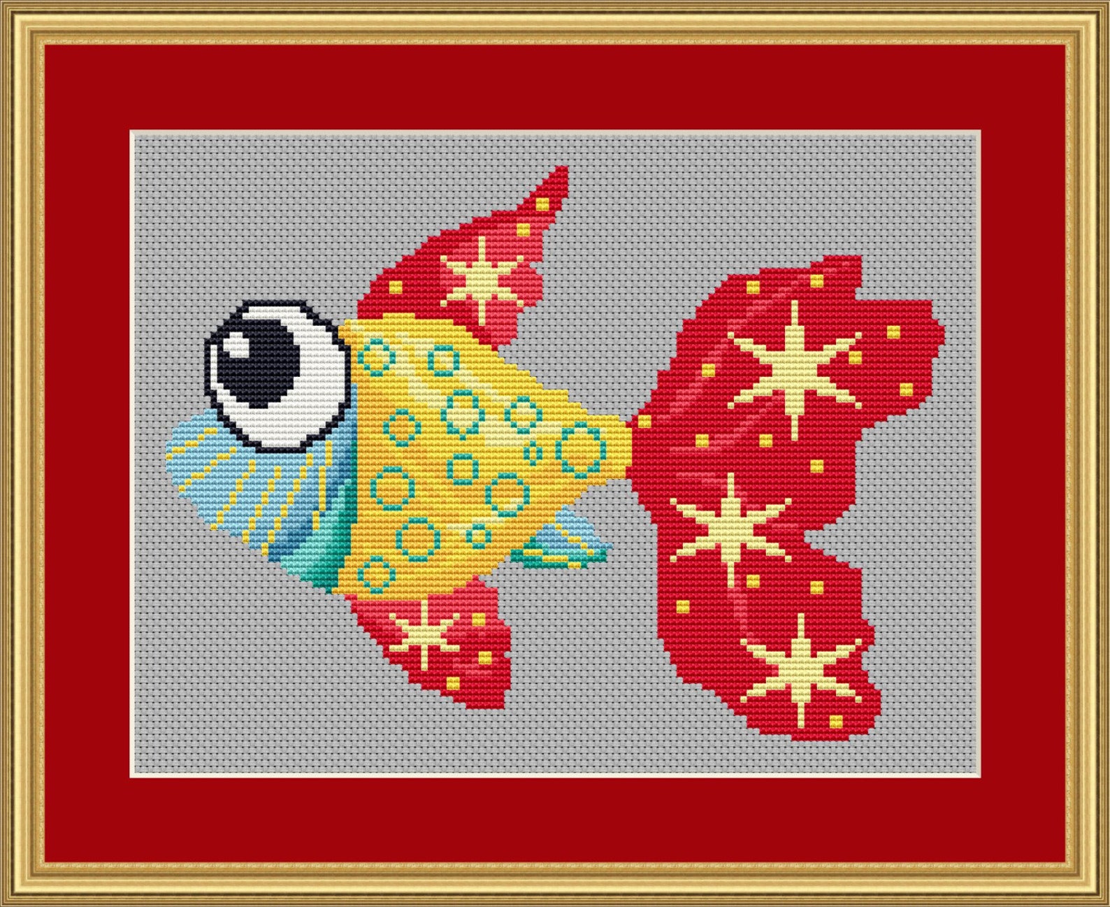 Funky Fish Cross Stitch Pattern Animal Series Design Instant - Etsy