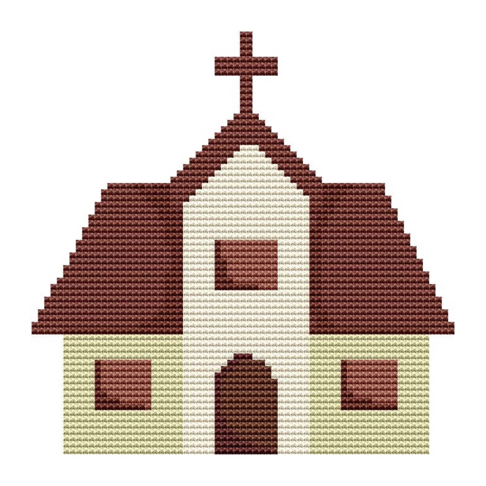 Cross Stitch Pattern Church 5 Instant Download PDF - Etsy