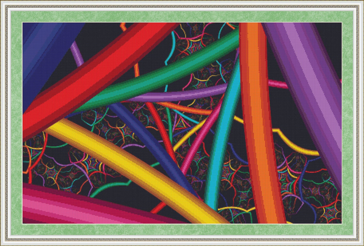 Fractal Cross Stitch Pattern Triangles Patterns Instant Download Pdf ...