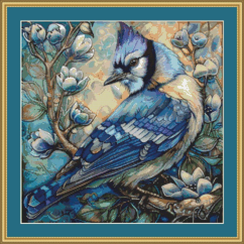 Blue Jay 1 Cross Stitch Pattern PDF Download | Animal Design | Birds ...