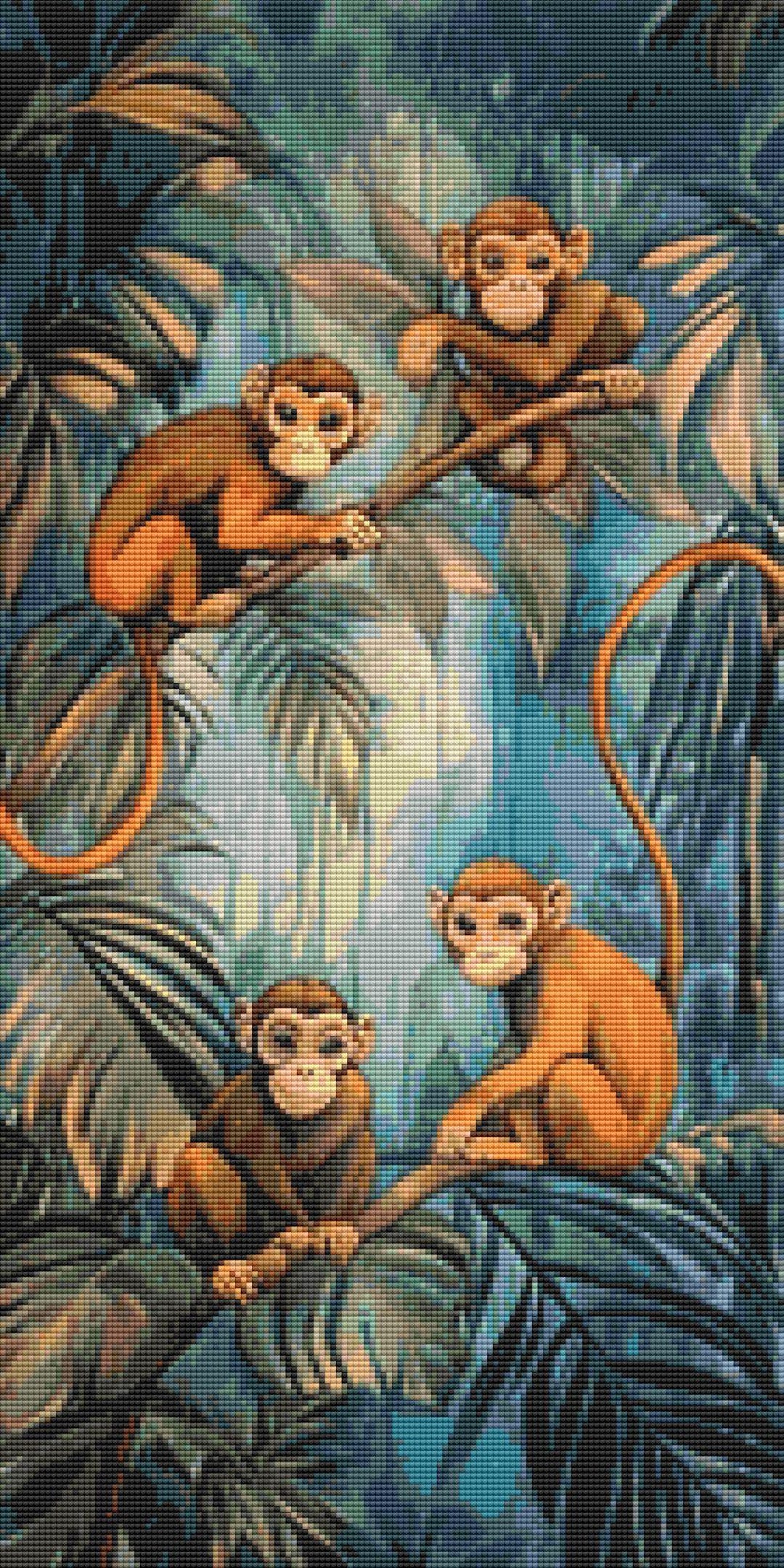 In the Jungle - Monkeys Cross Stitch Pattern PDF Download | Monkeys ...