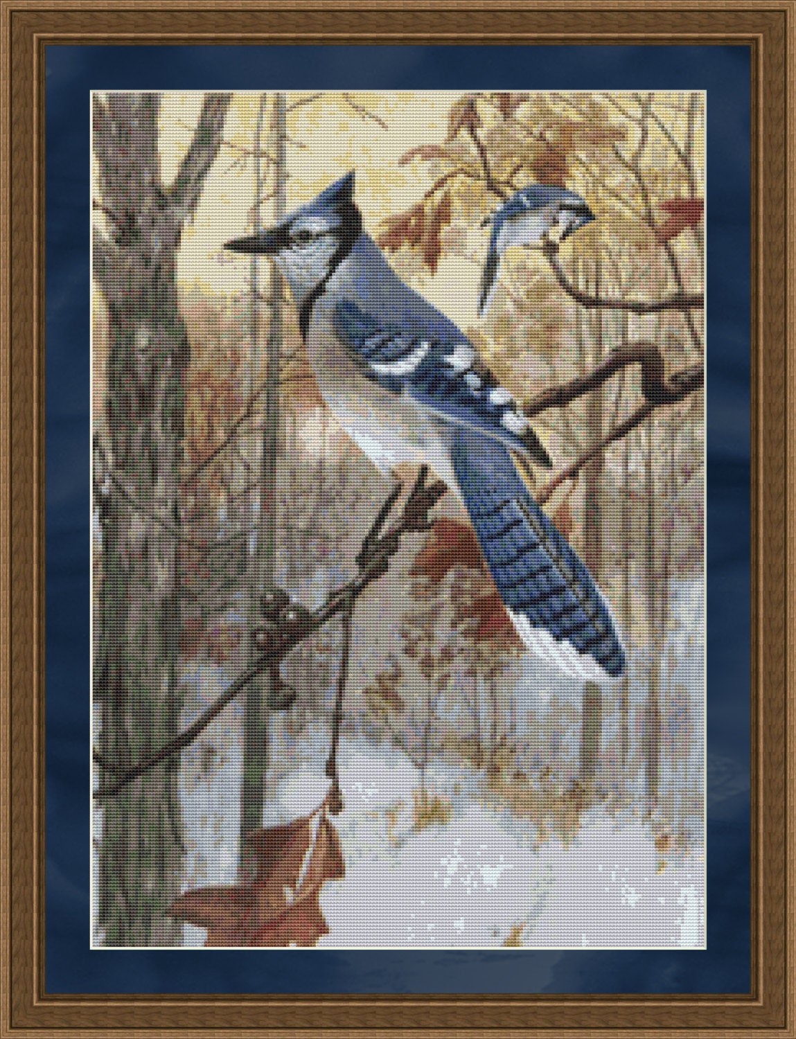 Cross Stitch Pattern Blue Jay Bird Design Instant Download PdF | Etsy