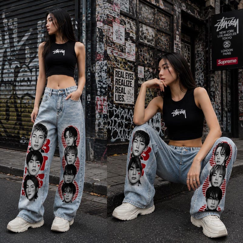 Baggy Red Jeans - Etsy UK