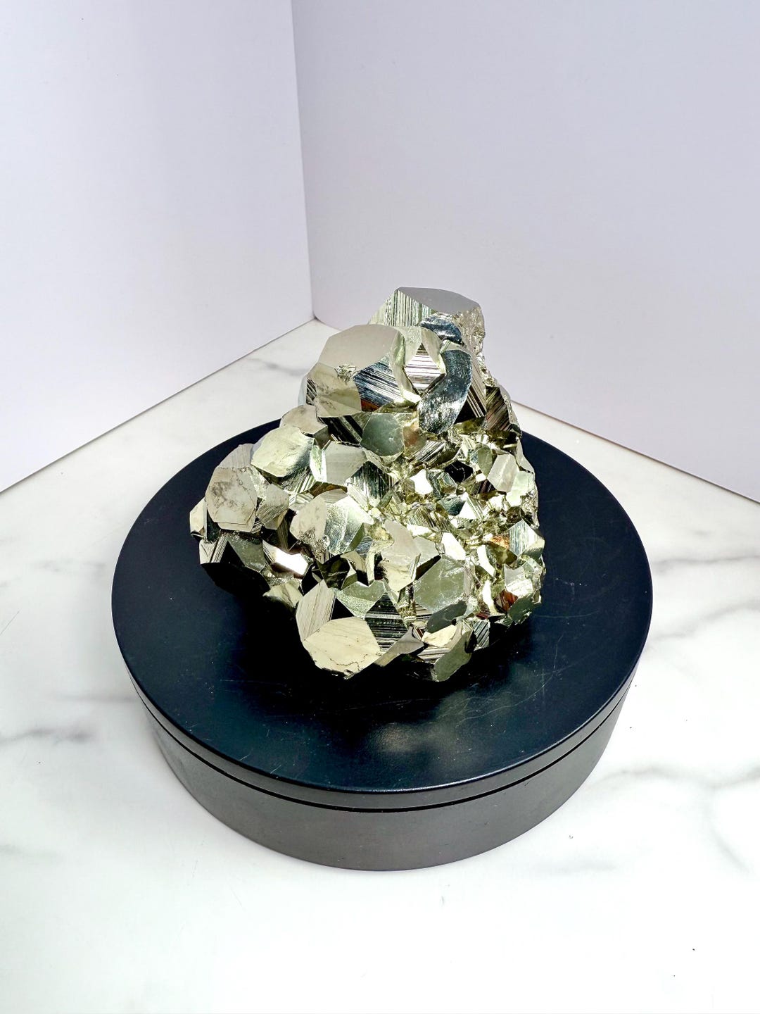 Large Peruvian Pyrite Cluster: Golden Crystal Cubes - Desk & Home Decor ...