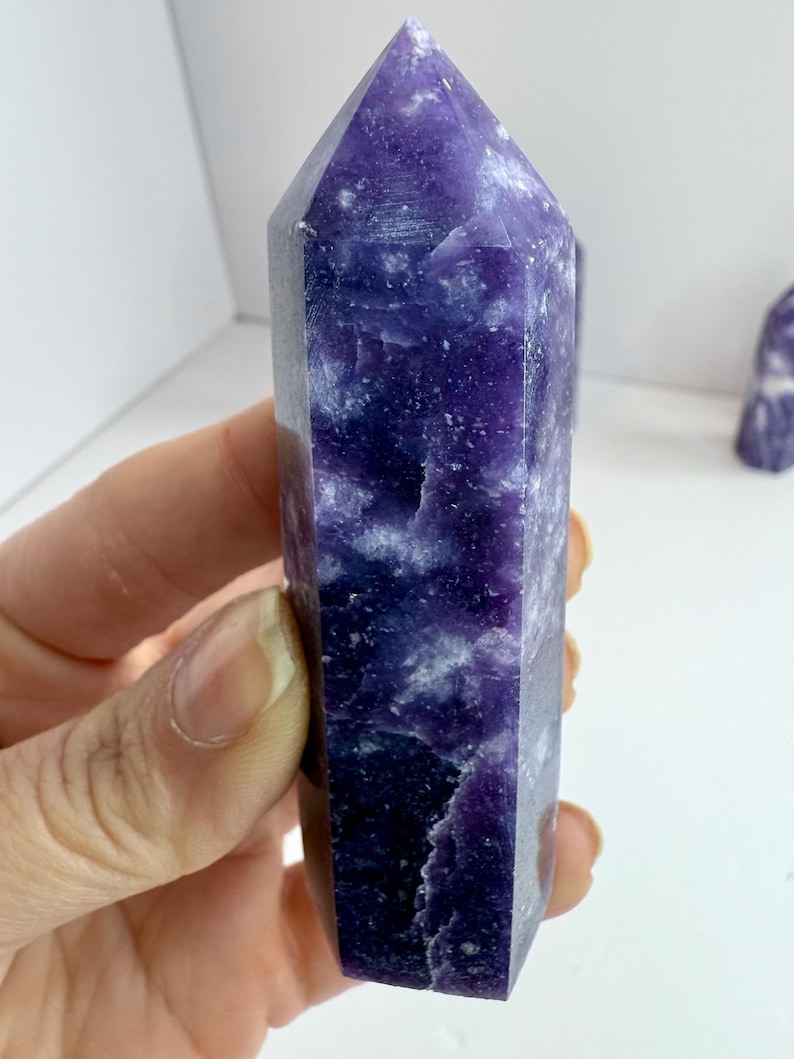 Polished Lepidolite Towers – Calming Purple Mica - Etsy