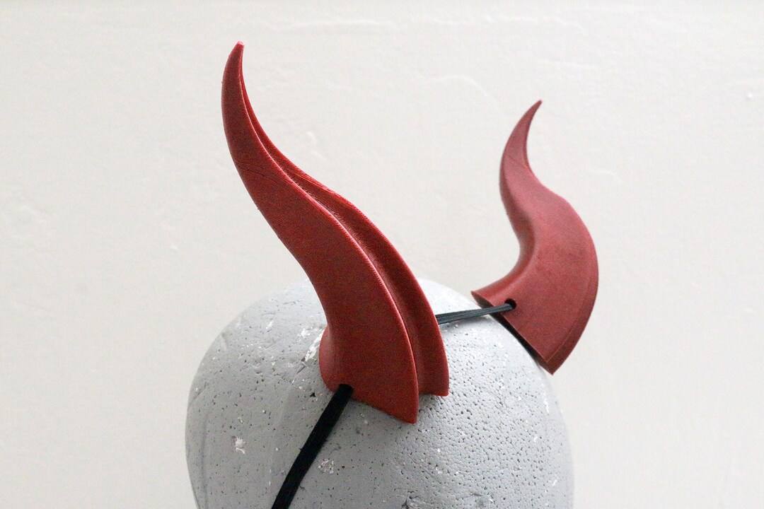 Medium Double Ridge 3D Printed Costume Horns (multiple Colors Available ...
