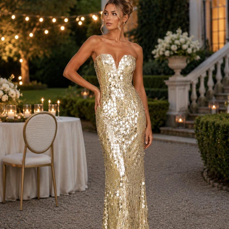Sequin Prom Dress 2026 - Etsy