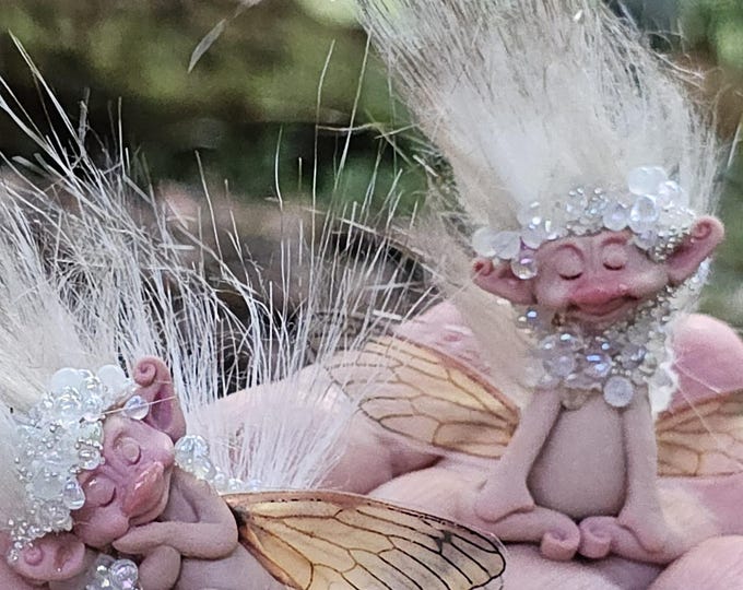 Set of 2 Fairy Trolls Dreaming Meditating Pixie Ooak Fae Fairy Fairie ...