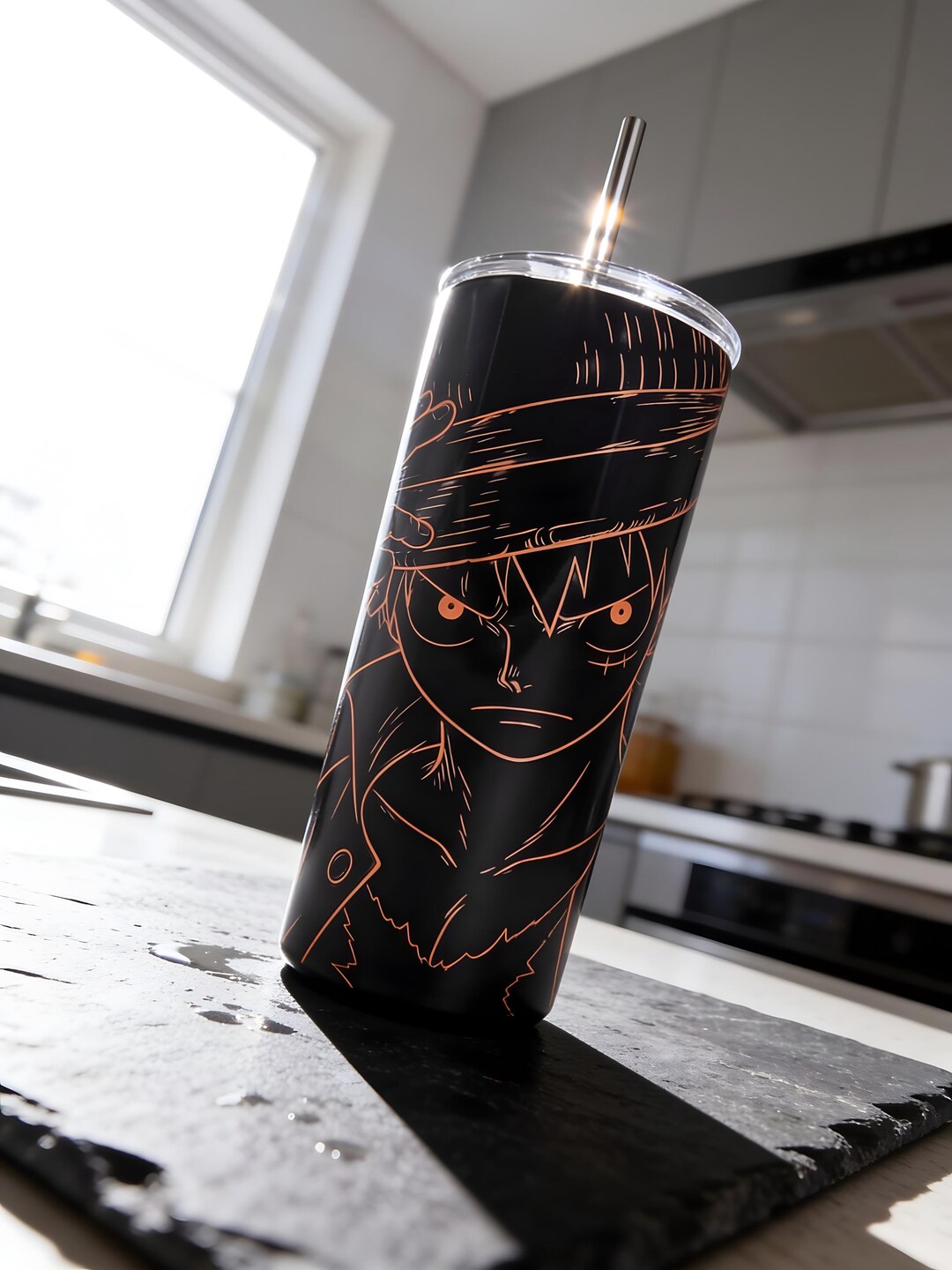 Anime Pirate Captain Tumbler – Crimson Adventure Stainless Steel Skinny ...