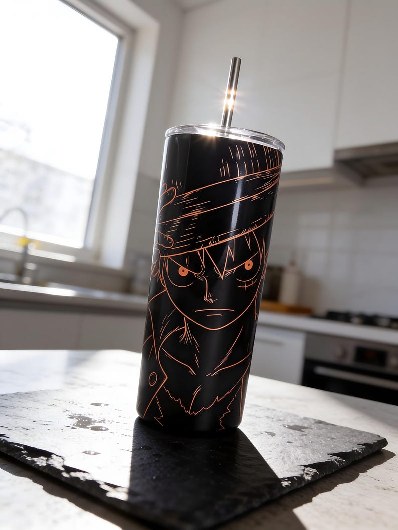 Anime Pirate Captain Tumbler – Crimson Adventure Stainless Steel Skinny ...
