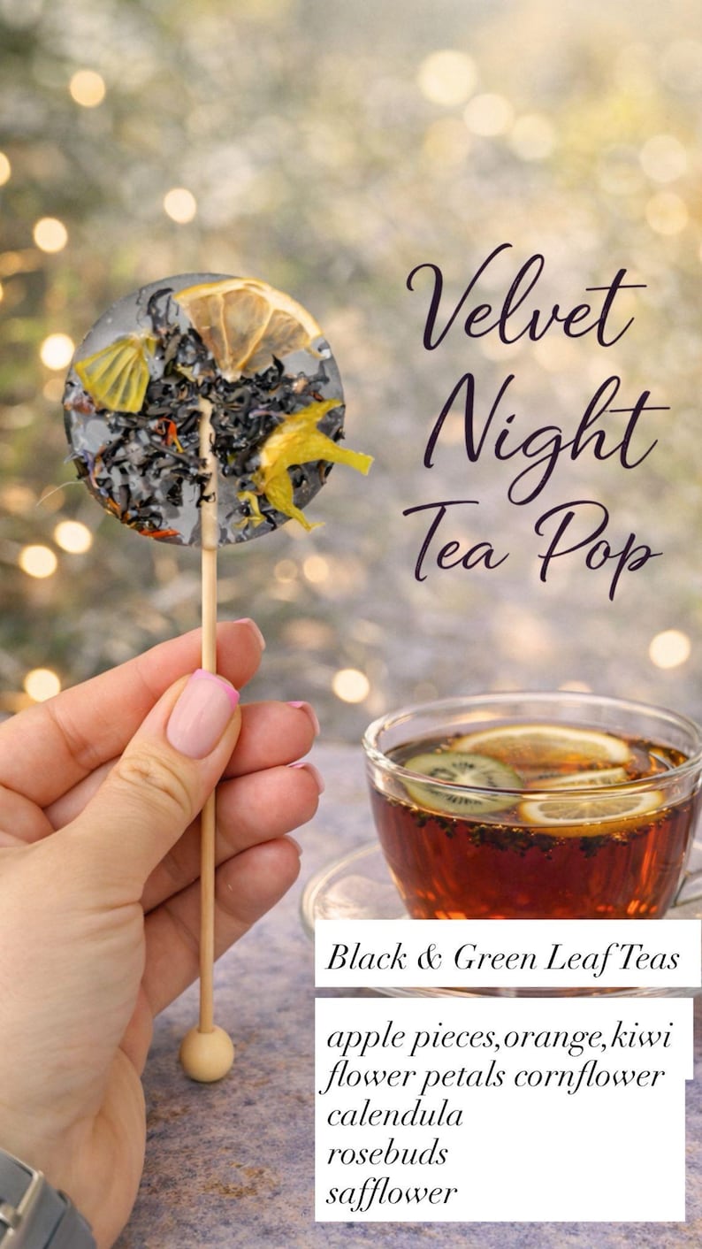 Tea Pop Lollipop | Loose Leaf Brew Stick, Dried Fruit, Edible Flowers ...
