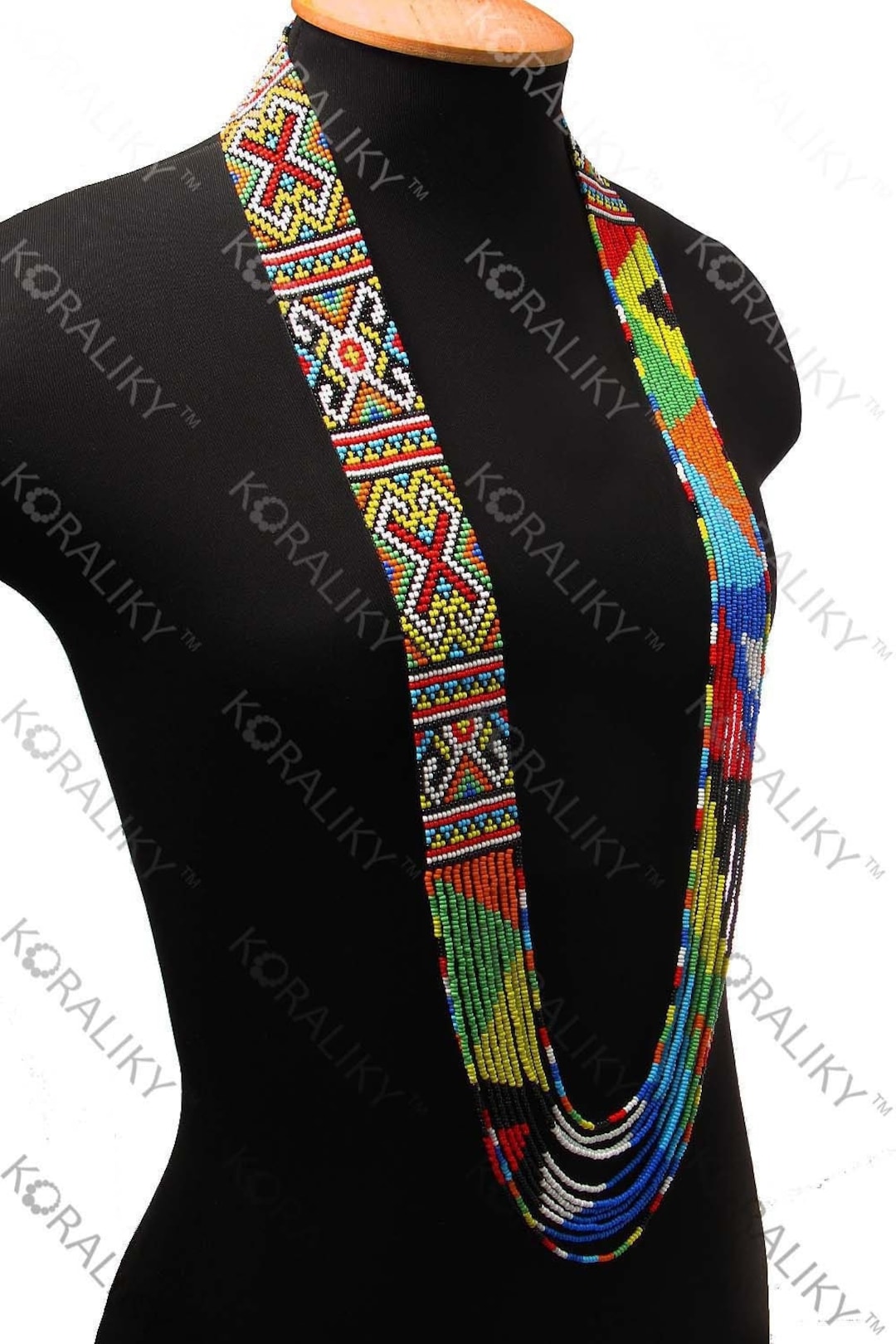 KORALIKY. Handmade Glass Beaded Traditional Rungus Pinakol NECKLACE. - Etsy