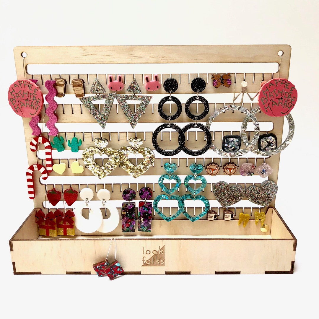 Jewellery Earring Keeper Hanging Storage Box Unit, Organise, Store and ...