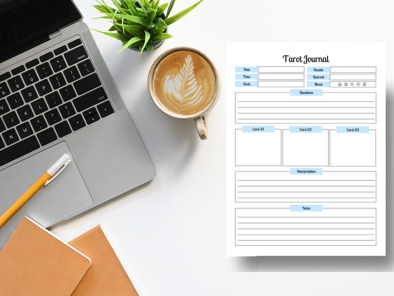 Tarot Journal Canva Template, Daily Weekly Monthly Yearly Spreads ...