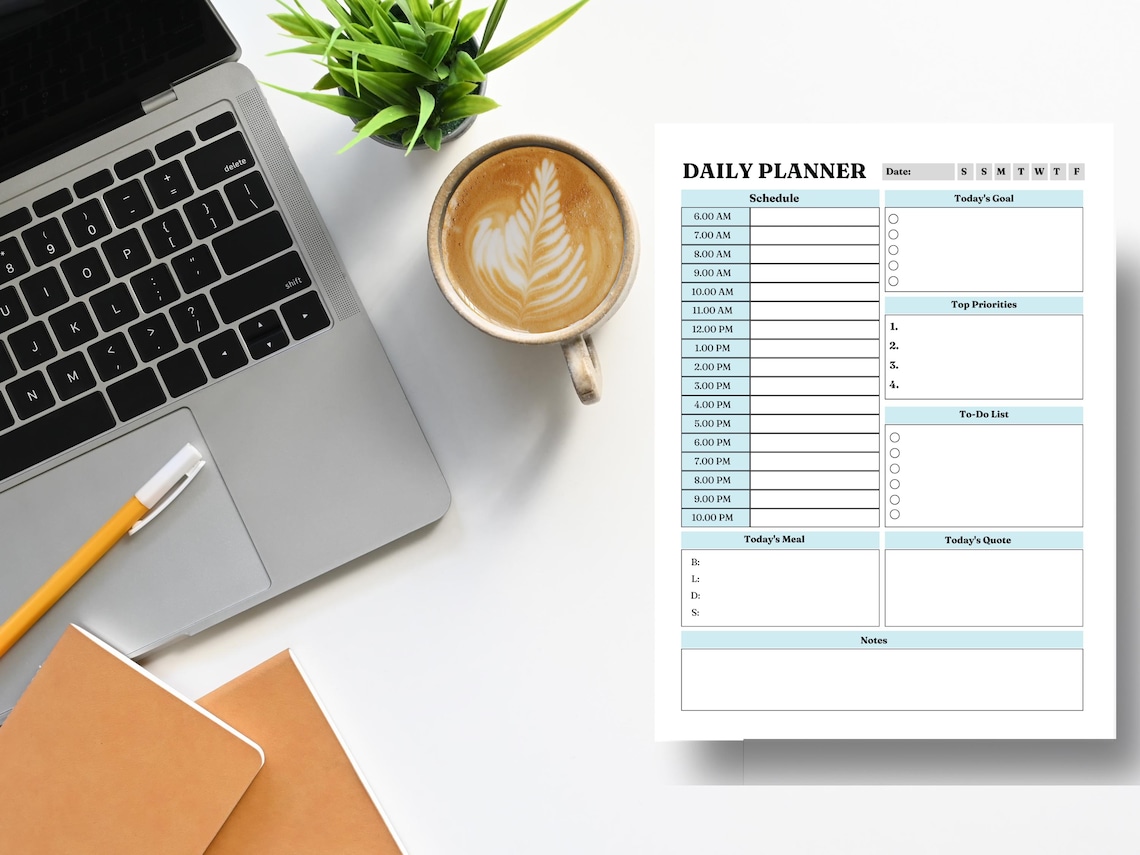 ADHD Planner 2026 Canva Template, Custom Notepad, Weekly Meal Plan ...
