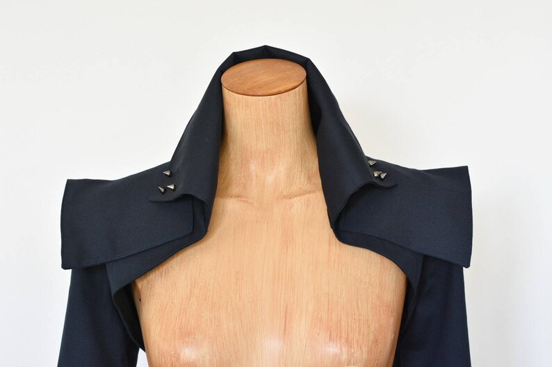 Cropped Jacket Steampunk Contemporary Modern Navy Bolero Victorian ...