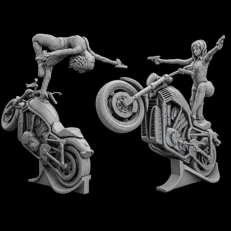 Motorcycle Model Diorama - Etsy
