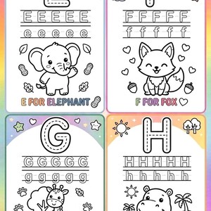 Alphabet Tracing Worksheets A–Z | Printable Coloring Pages | Preschool ...