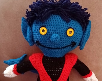 Nightcrawler (kurt Wagner), a Handmade Crochet Doll - Etsy