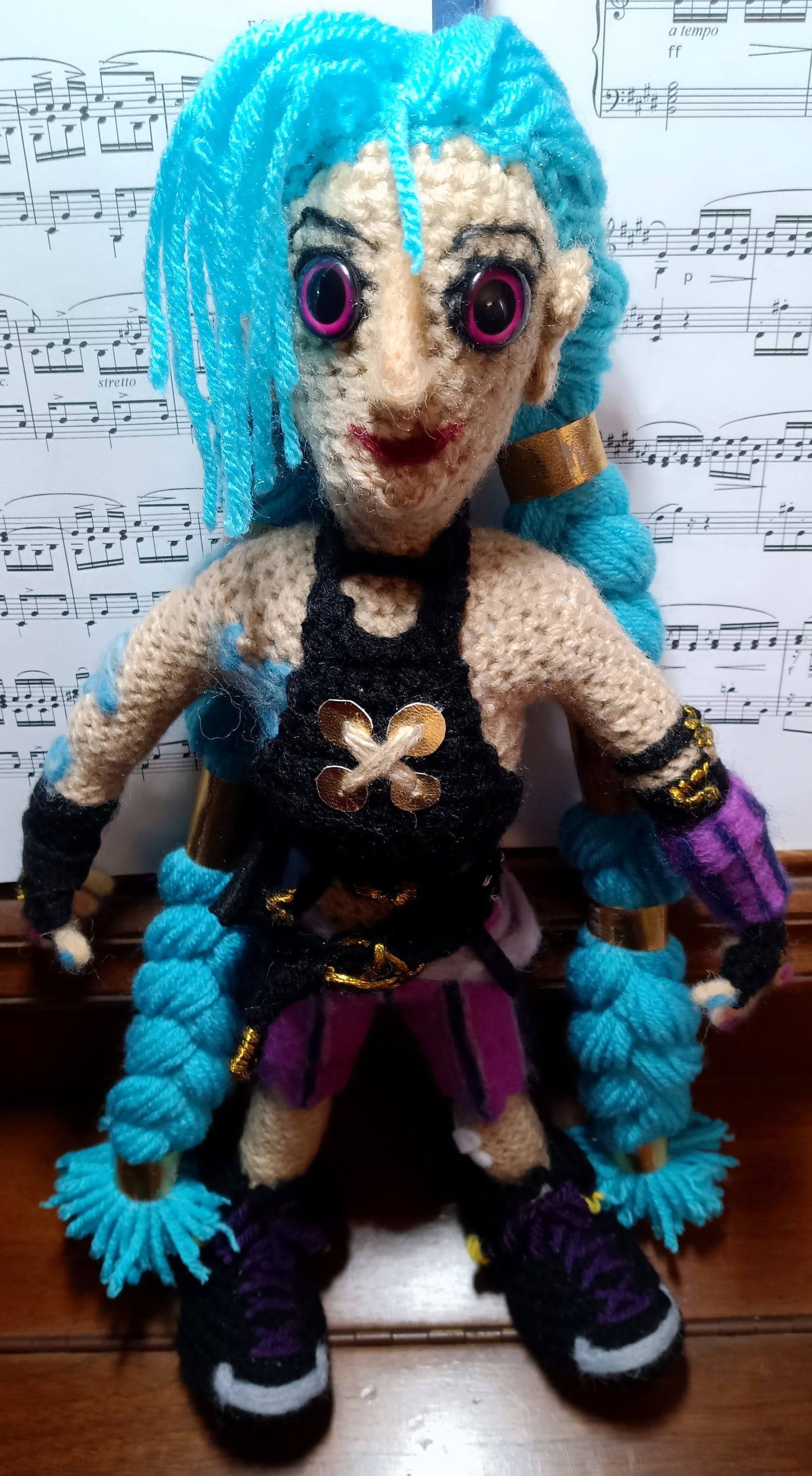 Jinx - A Handmade Crochet and Needle Felted Doll - Etsy