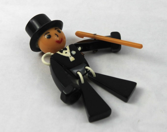 Vintage Shultz Bakelite Dancer Man Pin Brooch Jointed Articulating - Etsy