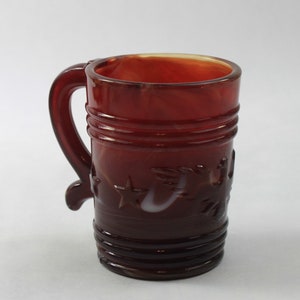 Vintage Imperial Slag Glass Mug Eagle and Star Design Set of Six - Etsy