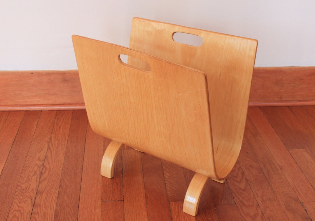 Alvar Aalto Style Birch Bentwood Plywood Magazine Rack Record - Etsy