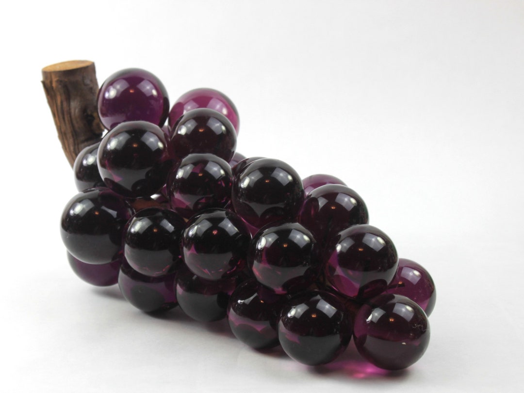 Vintage Lucite Acrylic Grape Cluster Purple MCM - Etsy
