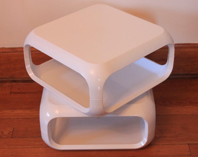 Vintage Italian Space Age Fiberglass End Side Table Set MCM - Etsy