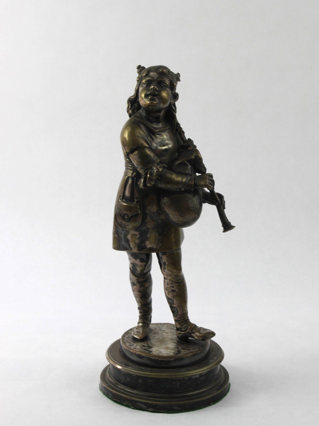 19th C Auguste Louis Lalouette French Silver on Bronze Sculpture Statue ...