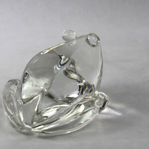 Steuben Crystal Frog Paperweight Figurine by Lloyd Atkins - Etsy