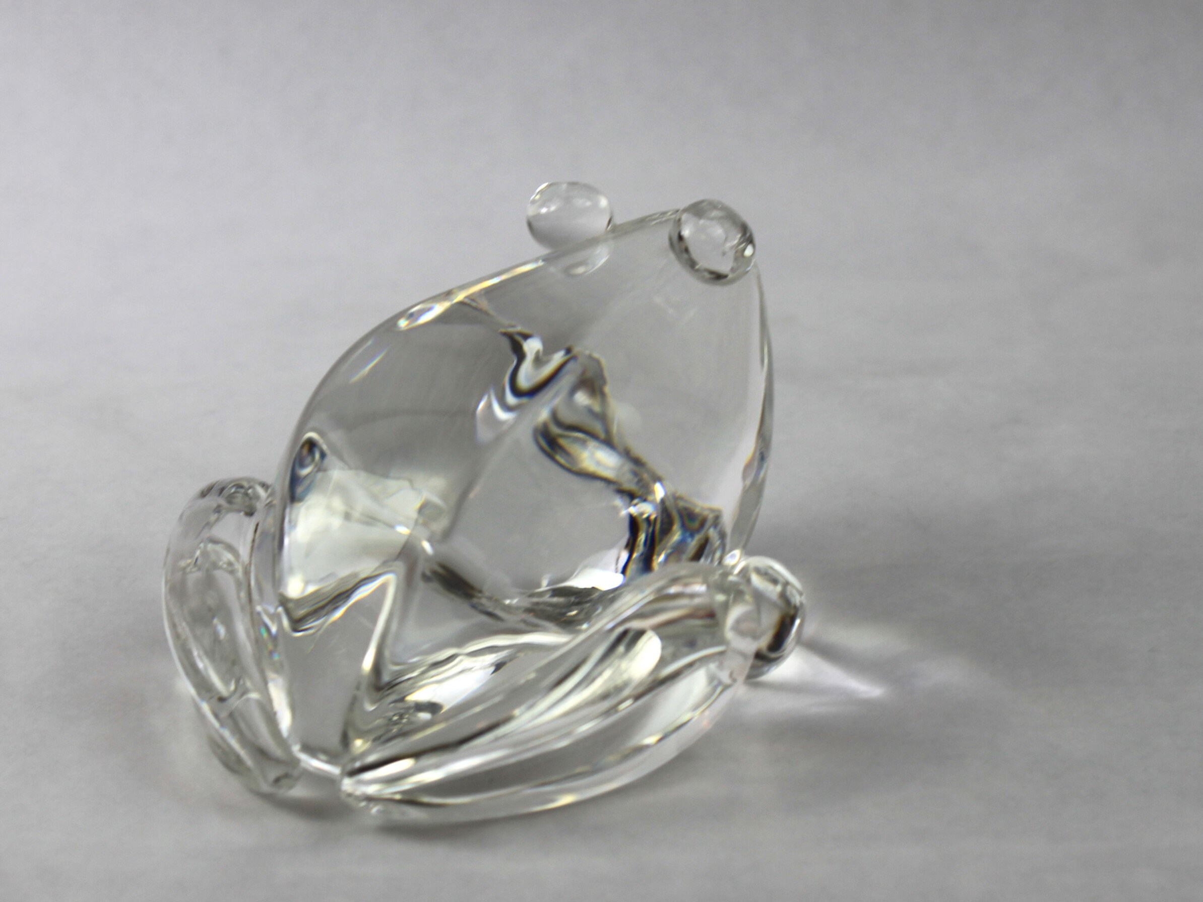 Steuben Crystal Frog Paperweight Figurine by Lloyd Atkins - Etsy