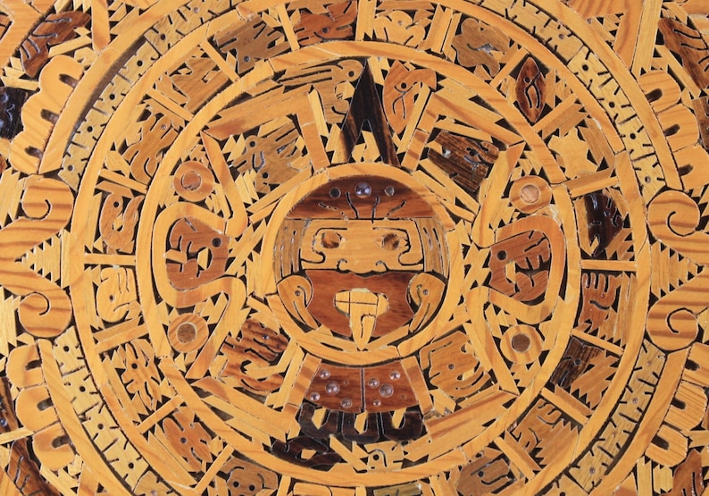 Alfonso Jurado E Hijos Cuauxhicalli Aztec Calendar Handmade Tropical ...