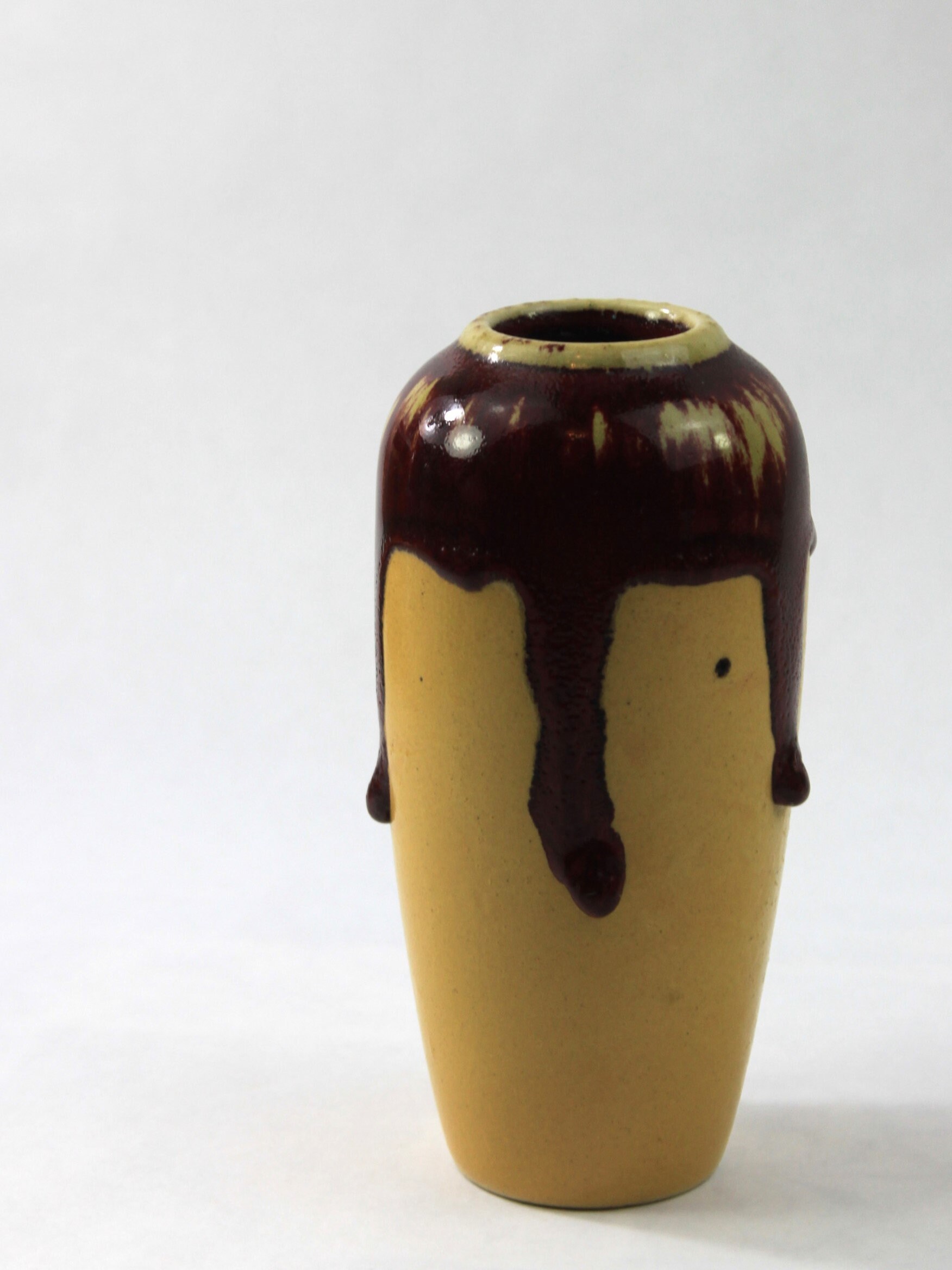 Studio Art Pottery Fat Lava Drip Glaze Vase - Etsy