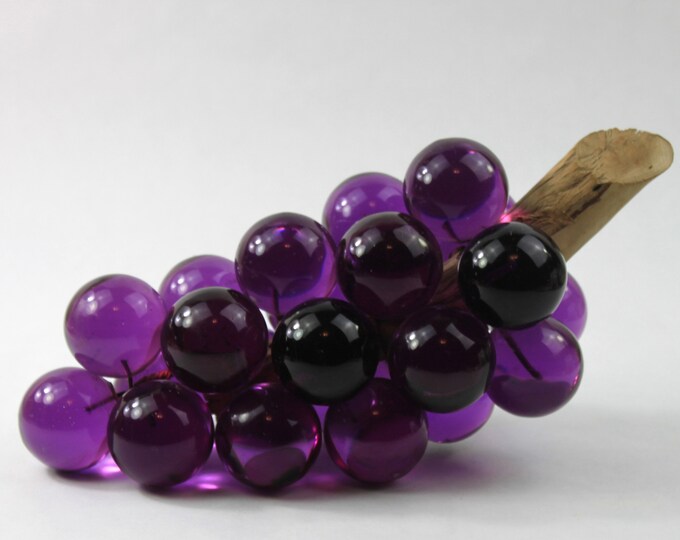 Vintage Lucite Acrylic Grape Cluster Purple MCM - Etsy
