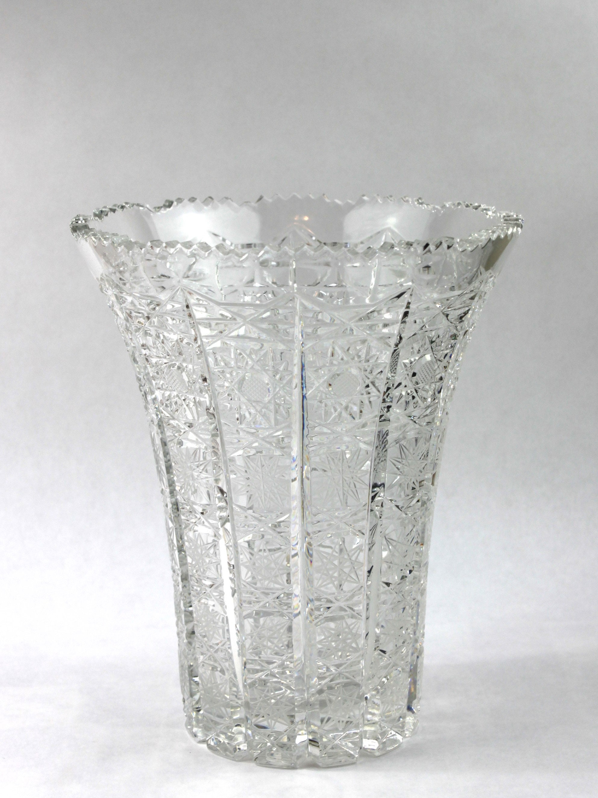 Queen Anne Lace Vase Bohemia Hand Cut Lead Crystal - Etsy