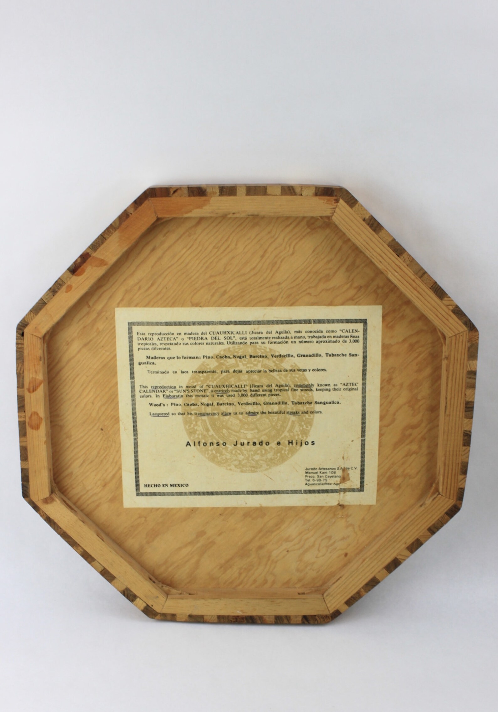 Alfonso Jurado E Hijos Cuauxhicalli Aztec Calendar Handmade - Etsy