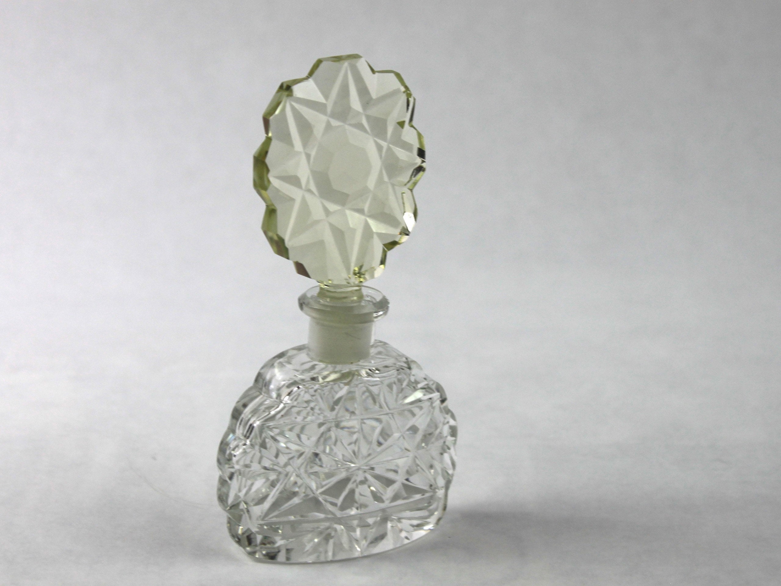 Art Deco Irice Crystal Perfume Bottle Made in Czechoslovakia - Etsy