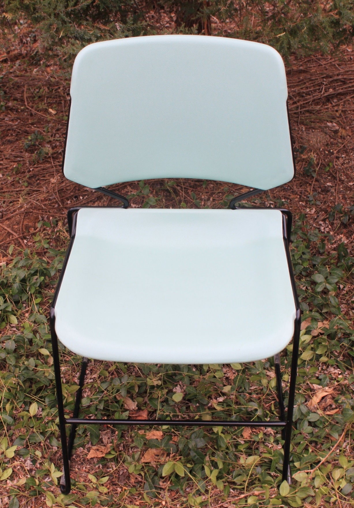 Vintage Krueger Matrix Stacking Chairs Blue Chrome Plastic MCM - Etsy