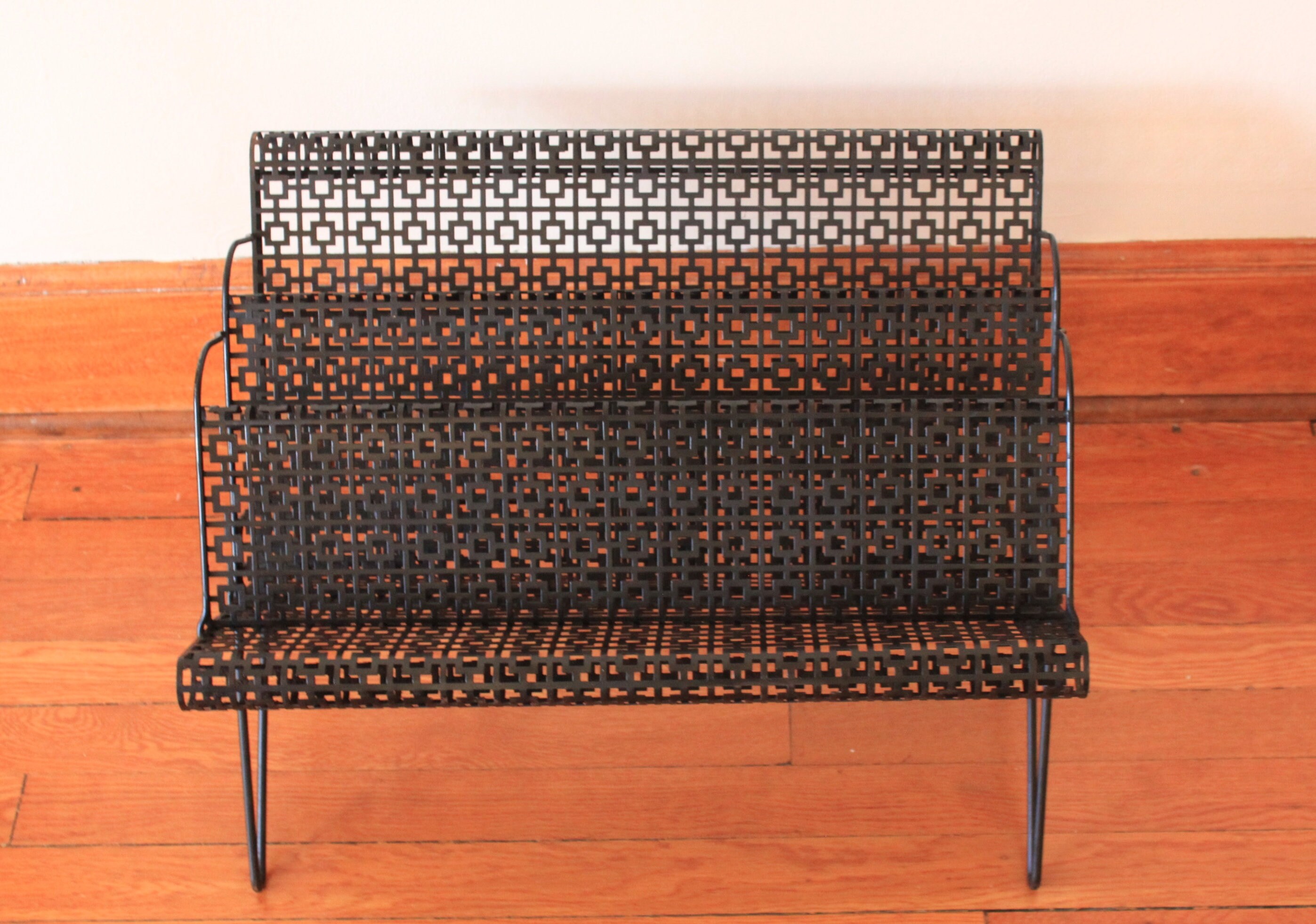 MCM Punched Metal and Wire Magazine Record Rack Atomic Geometric ...