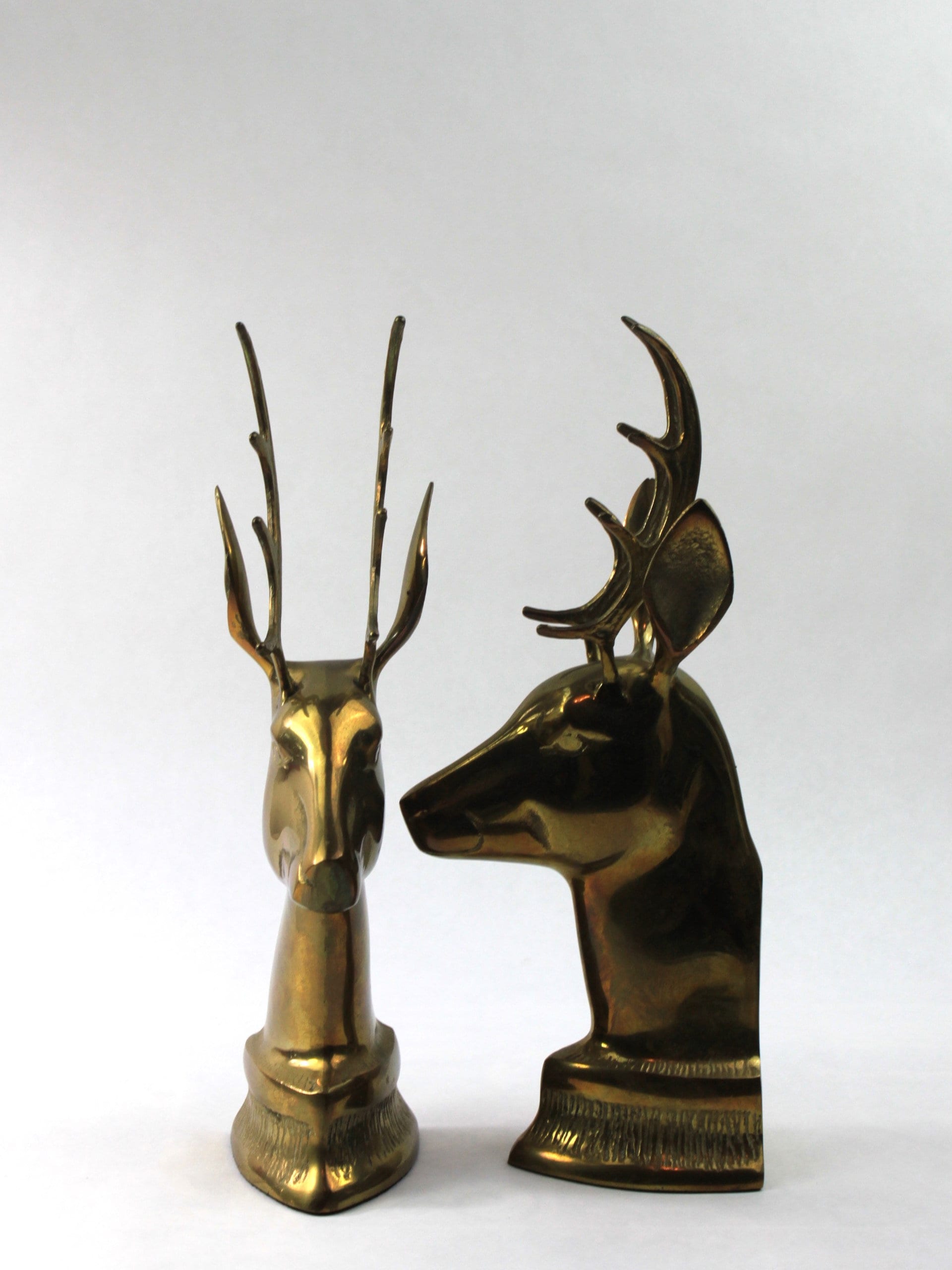 Vintage Brass Deer Head Bookend Set - Etsy