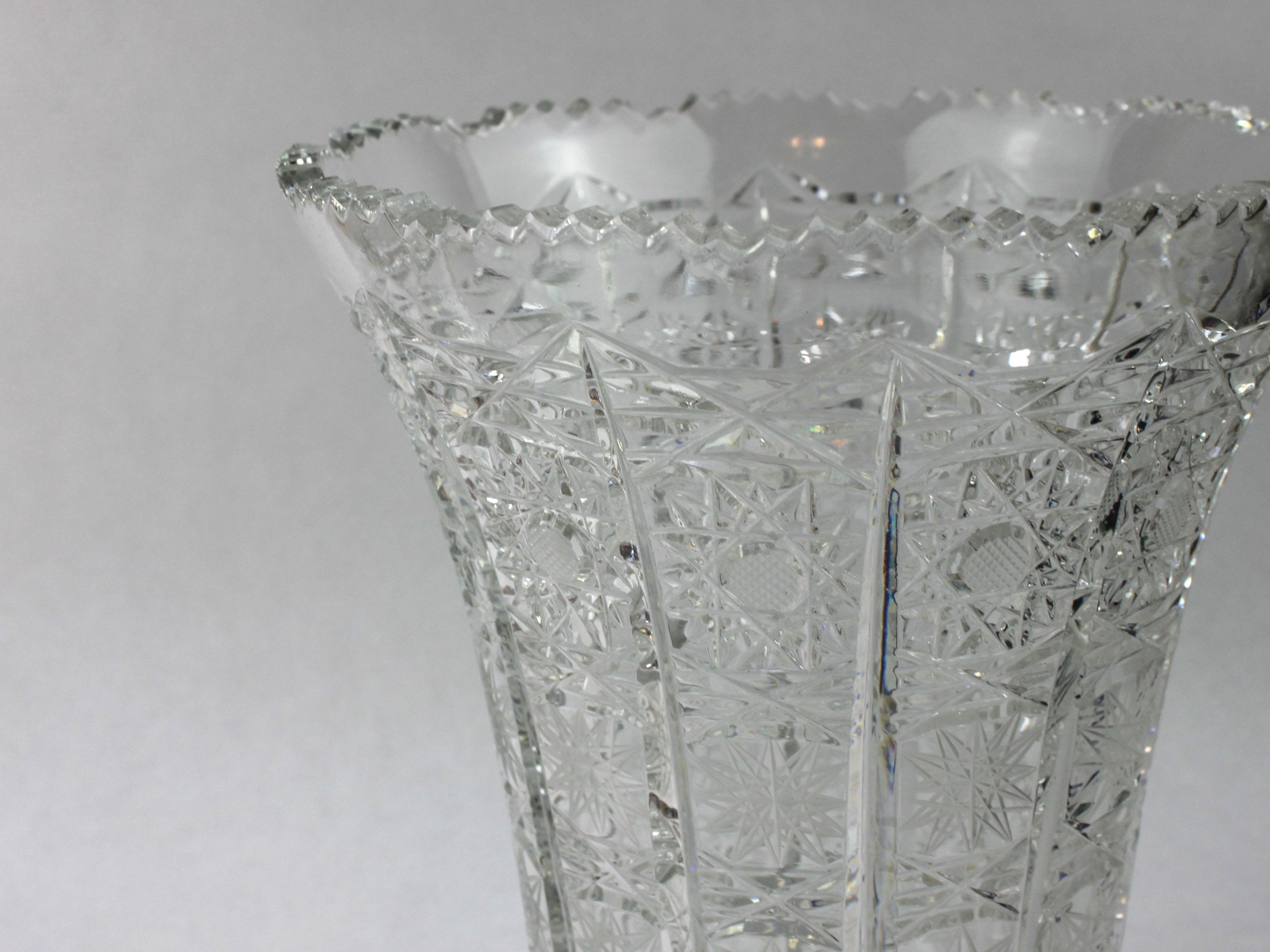 Queen Anne Lace Vase Bohemia Hand Cut Lead Crystal - Etsy