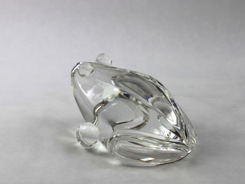 Steuben Crystal Frog Paperweight Figurine by Lloyd Atkins - Etsy