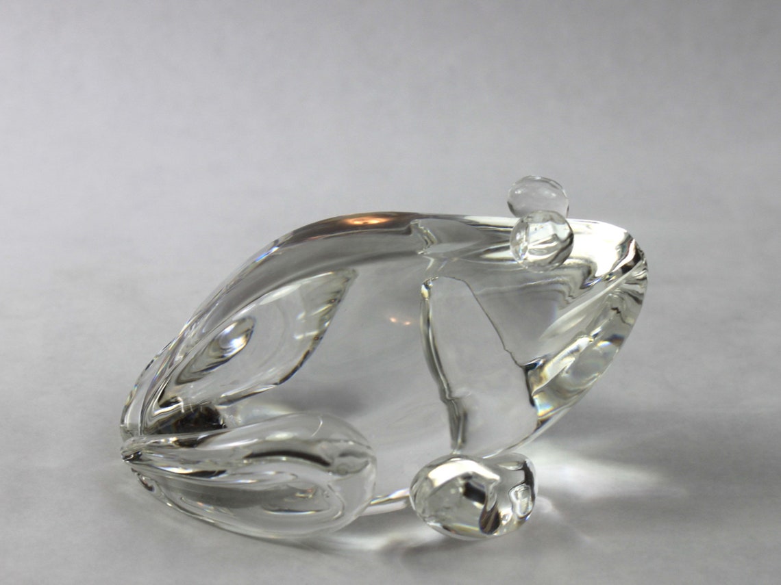 Steuben Crystal Frog Paperweight Figurine by Lloyd Atkins - Etsy