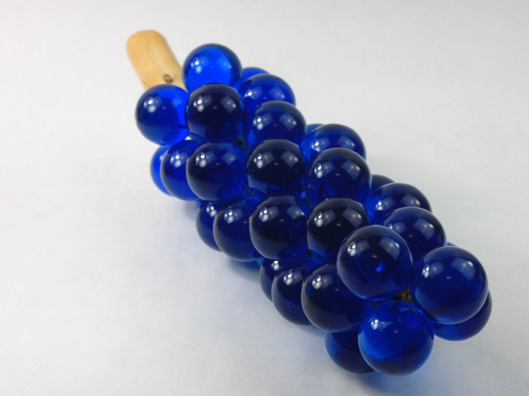 Vintage Lucite Acrylic Grape Cluster Royal Blue MCM - Etsy