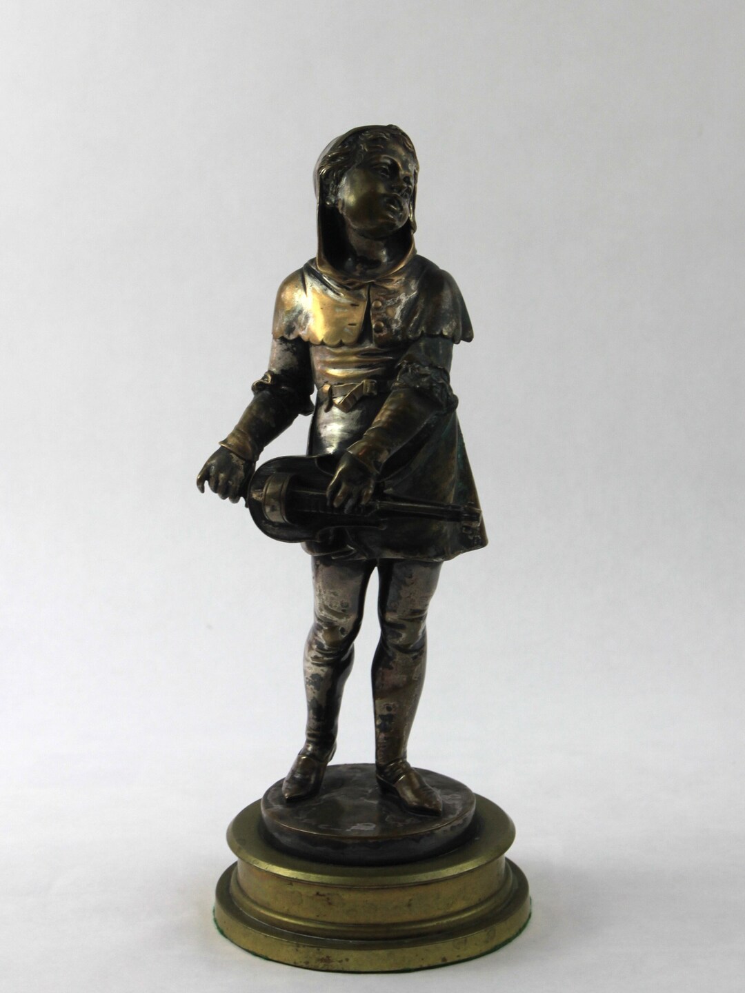 19th C Auguste Louis Lalouette French Silver on Bronze Sculpture Statue ...